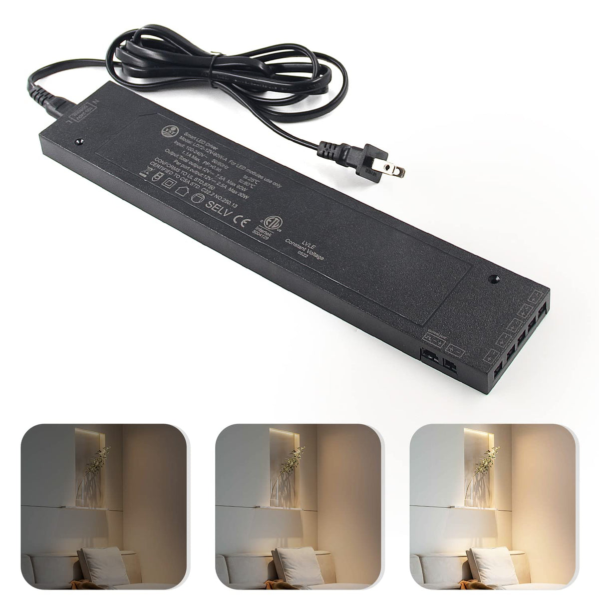 LD72 12V/24V LED Driver– UL & ETL Listed with JST Port, High Output Lo ...