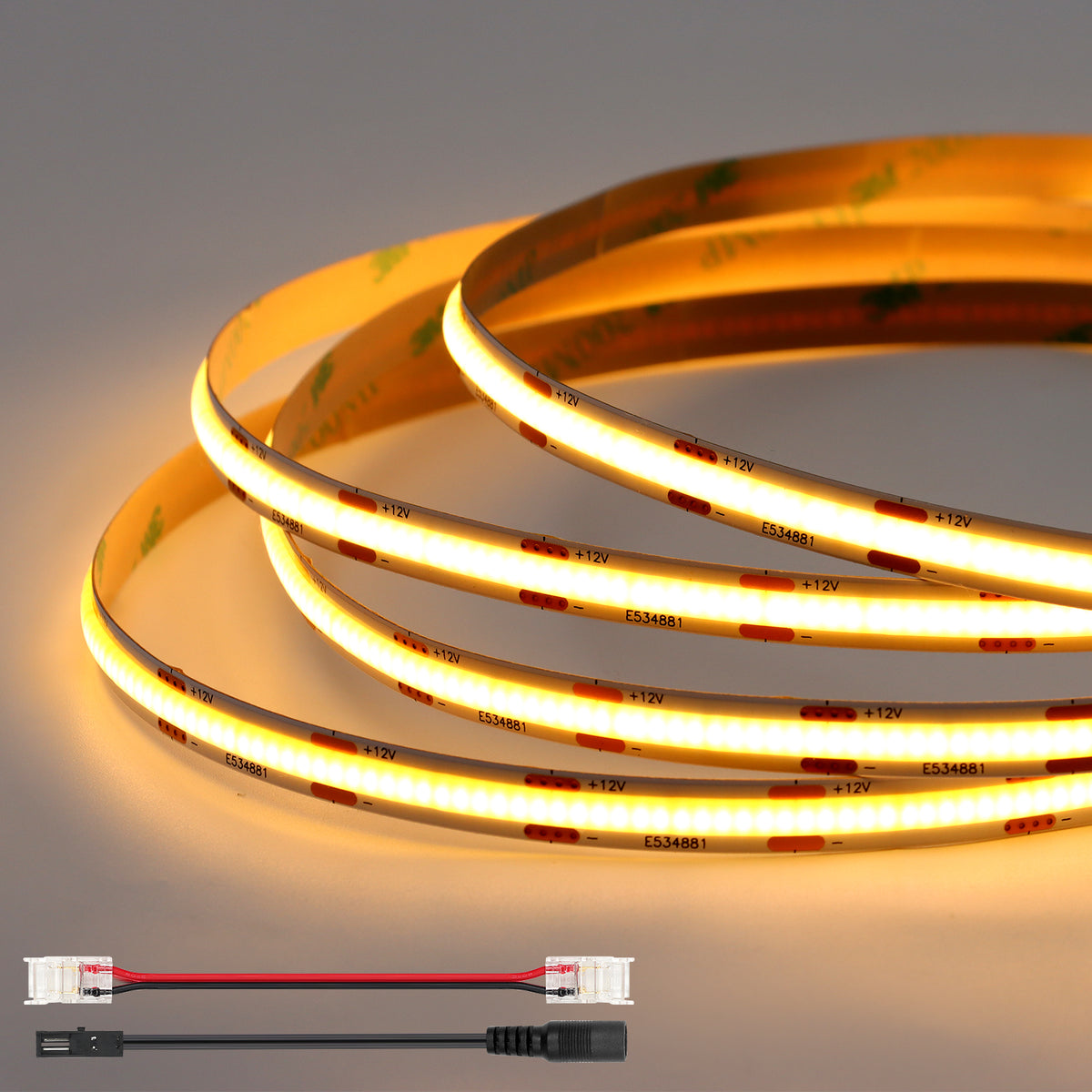 FB07 8mm Cuttable COB Strip Light 12V 9.6W/m UL Listed LED Light Strip ...